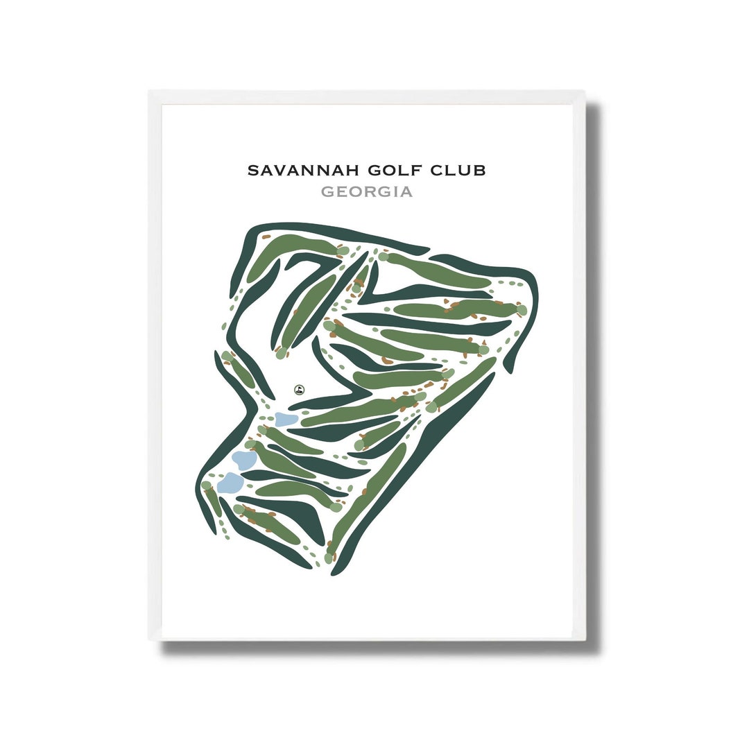 Savannah Golf Club, Georgia Golf Course Map Wall Art, Golf Map Canvas ...