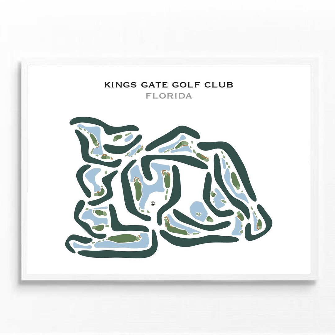 Kings Gate Golf Club, FL | Golf Course Map, Golf Map, Golfer Gift for ...