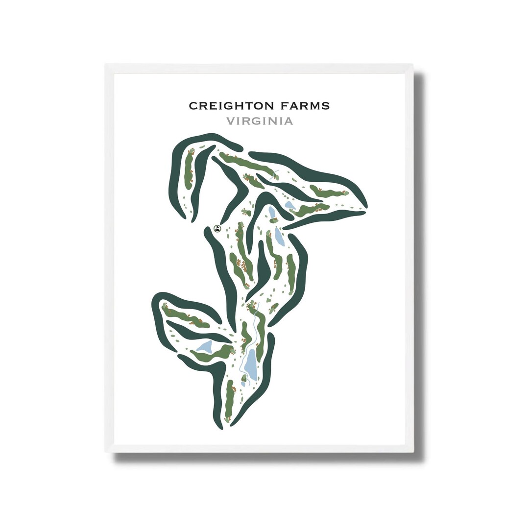 Creighton Farms, Virginia Golf Course Map Wall Art, Golf Map Canvas ...