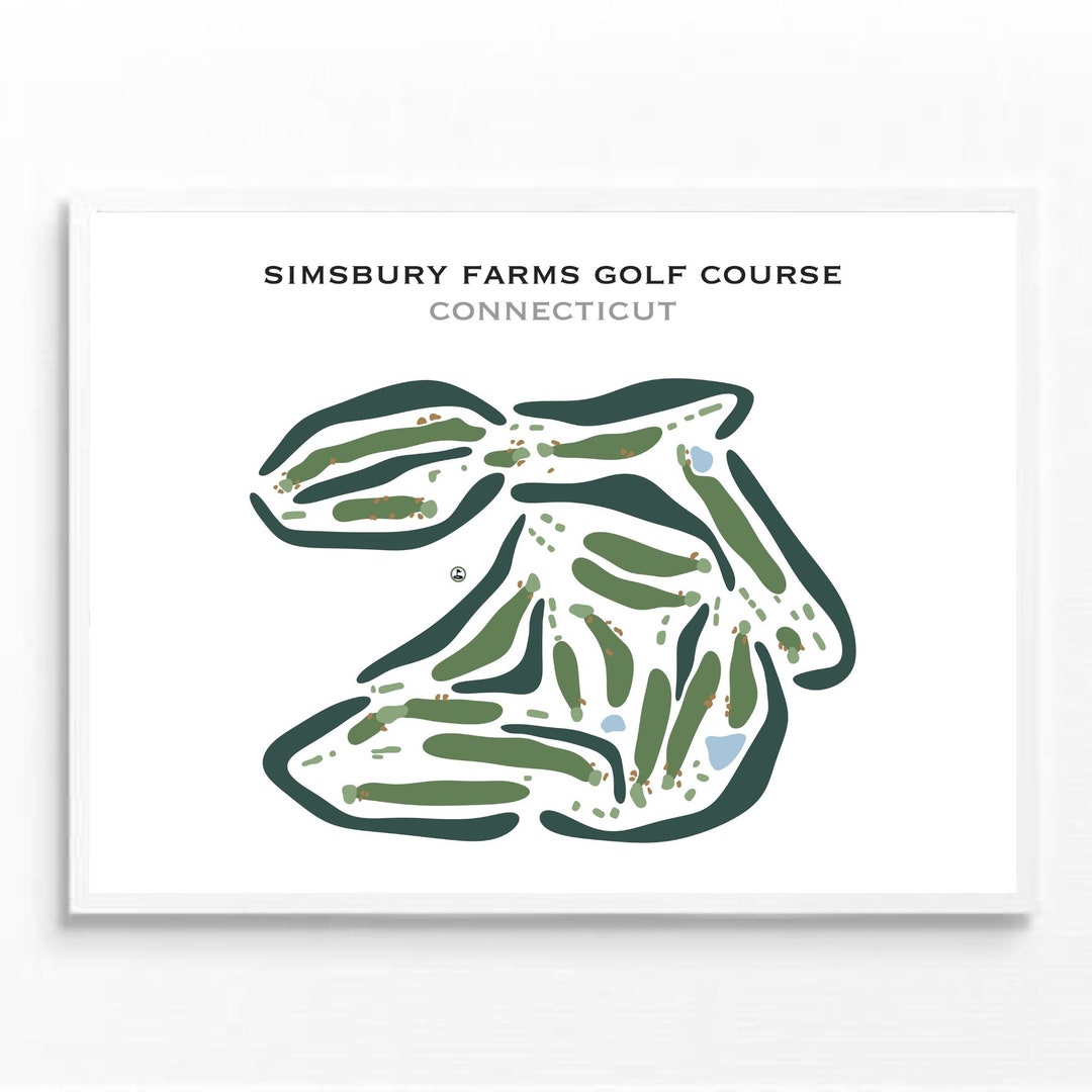 Simsbury Farms Golf Course, Ct|golf Course Map Wall Art | Golf Course ...