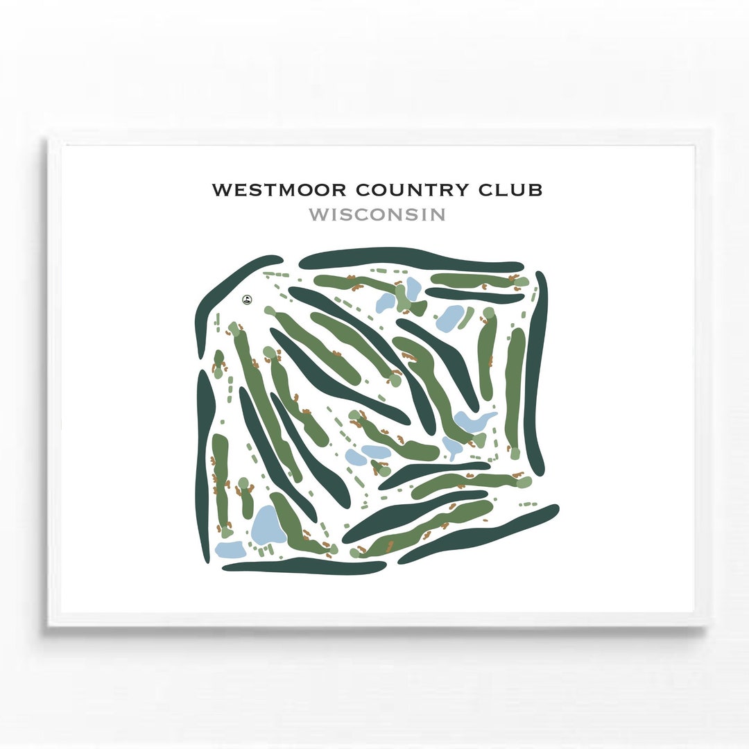 Westmoor Country Club, WI Golf Course Map Wall Art, Golf Map Canvas ...
