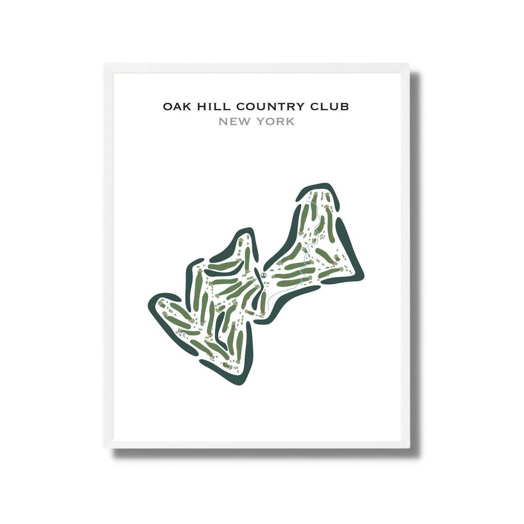 Oak Hill Country Club Canvas, New York Golf Course Map, Golf Map Wall ...