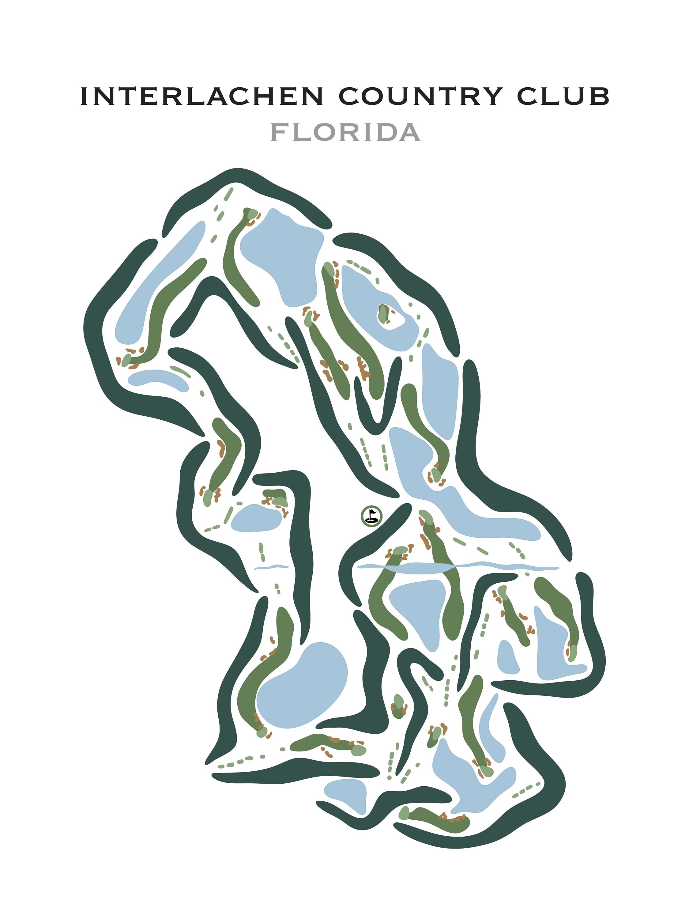 Interlachen Country Club Florida Golf Course Map Golf Home - Etsy