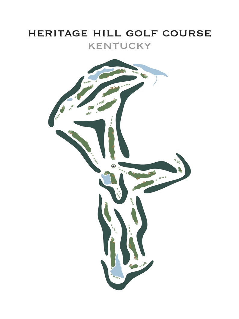 Golf Club Prints Heritage Hill Kentucky Golf Course Map - Etsy