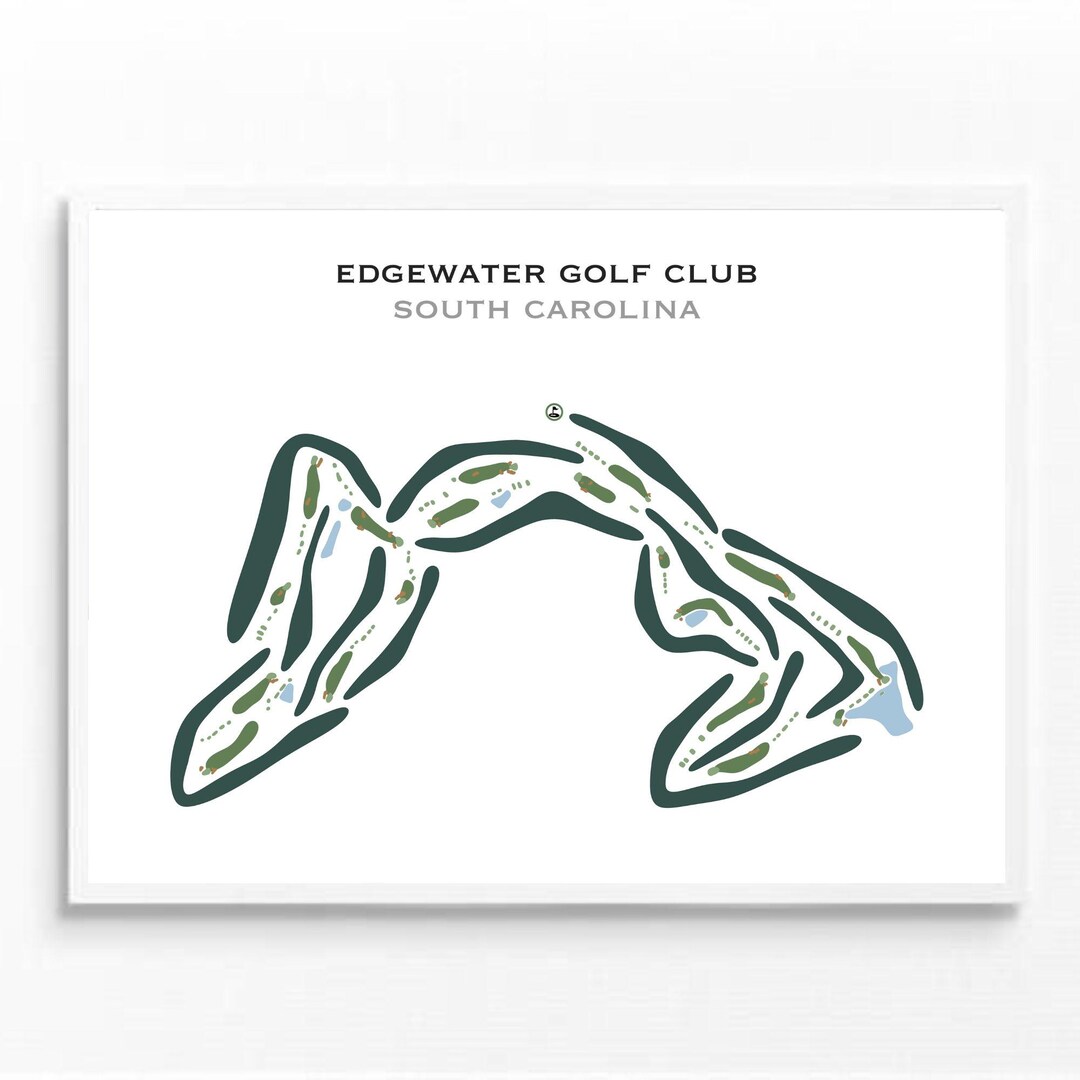 Edgewater Golf Club, SC | Golf Course Map, Golf Map, Golfer Gift for ...