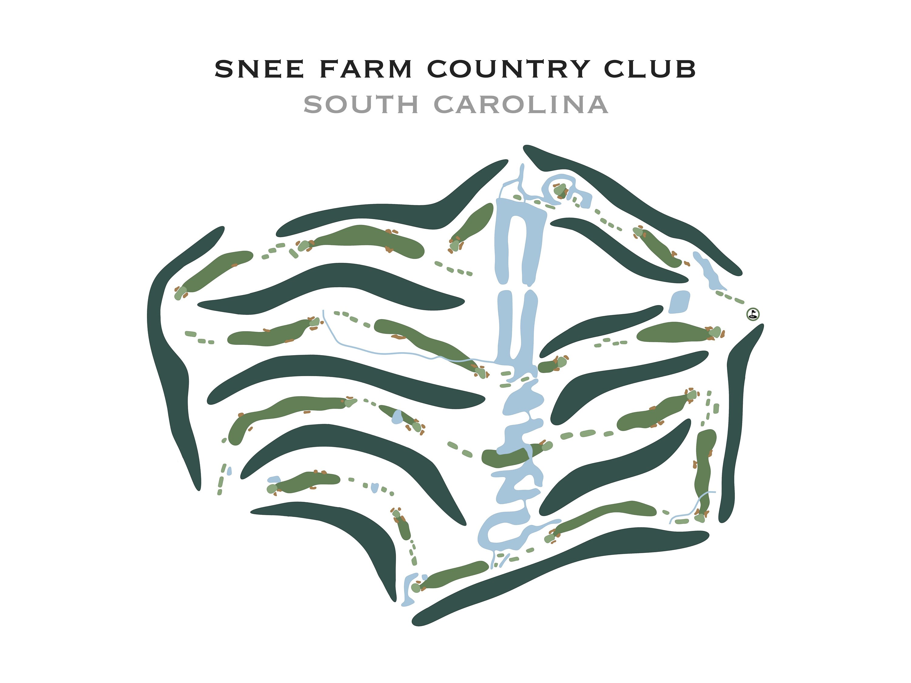 Golf Club Prints Snee Farm South Carolina Golf Course Map - Etsy