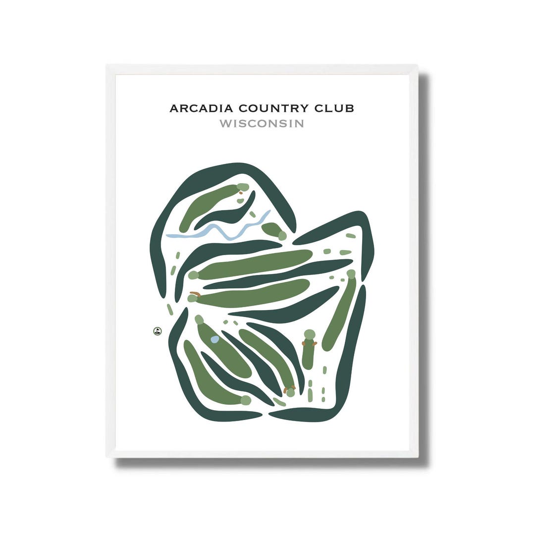 Arcadia Country Club, WI | Golf Course Map, Golf Map, Golfer Gift for ...
