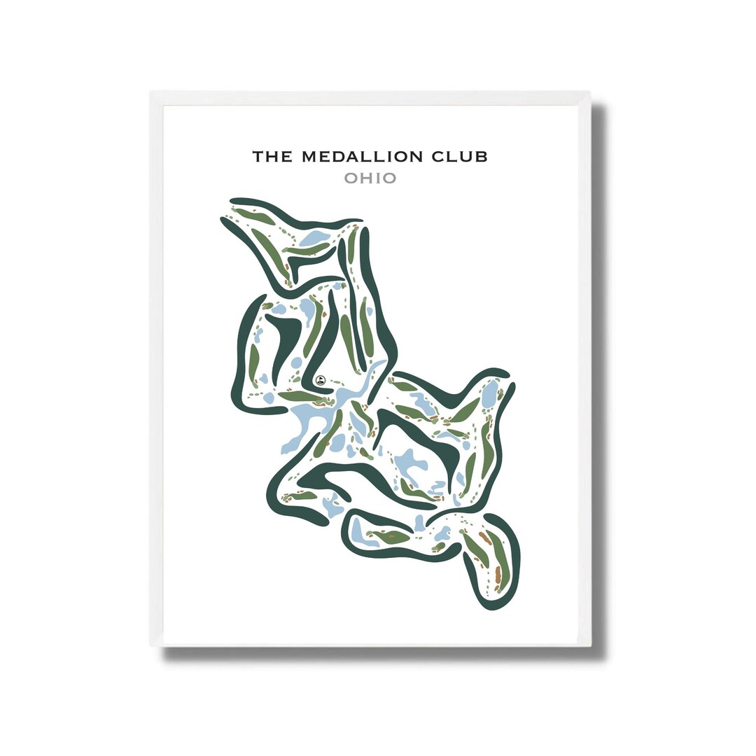 The Medallion Club, Ohio, Golf Course Map, Golf, Golf Lover Gift ...