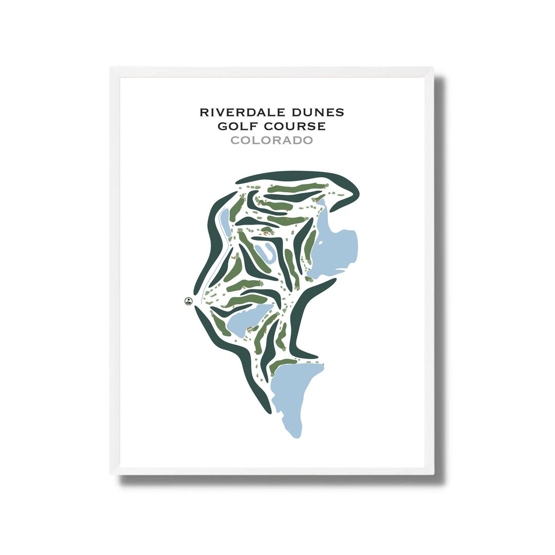 Riverdale Dunes Golf Course, CO Golf Course Map Wall Art, Golfer Lover ...