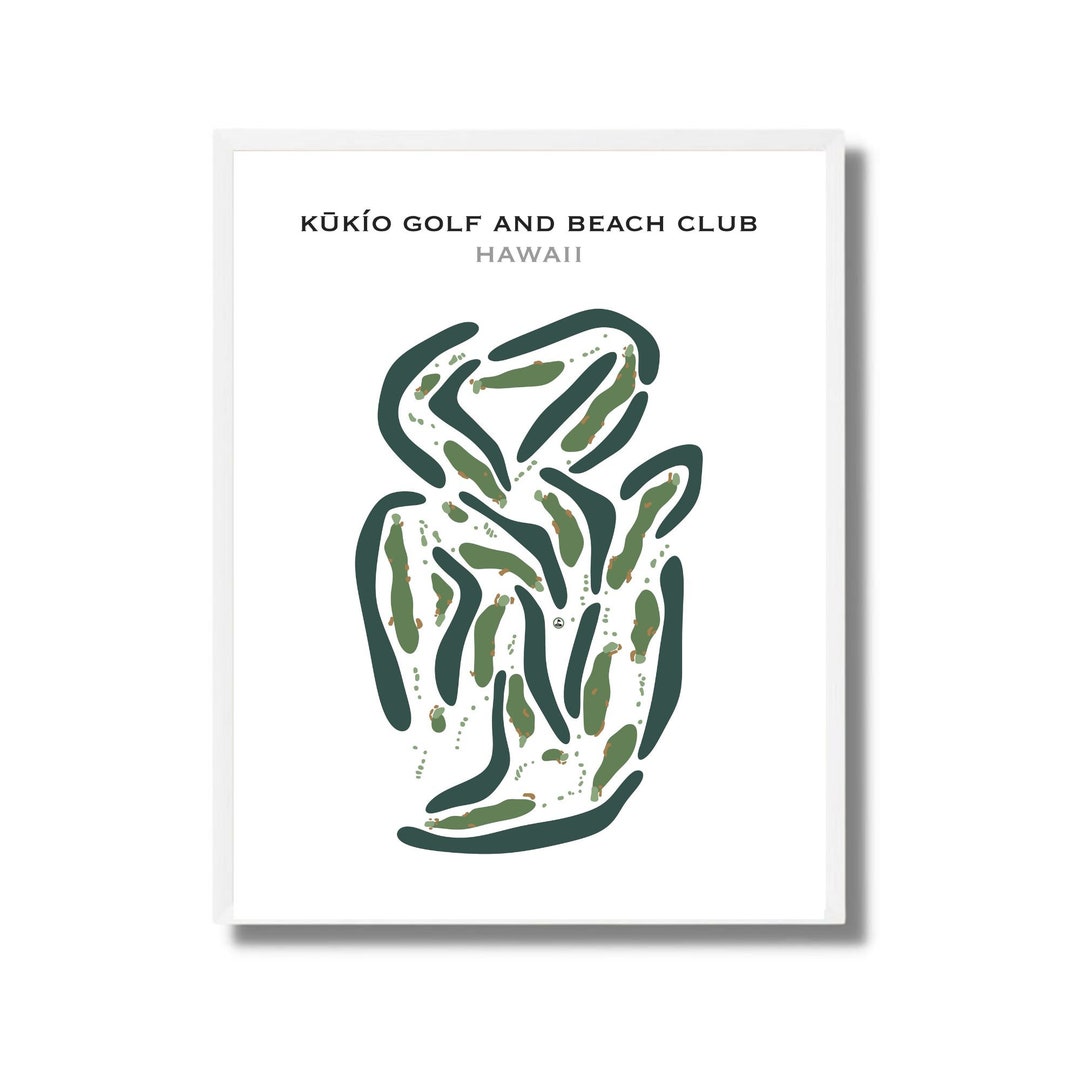 Kukio Golf and Beach Club, HI | Golf Course Map, Decor, Golfer Gift for ...