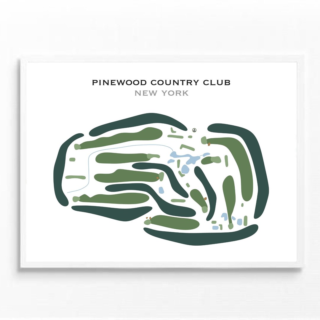 Pinewood Country Club, NY | Golf Course Map, Golf Map, Golfer Gift for ...