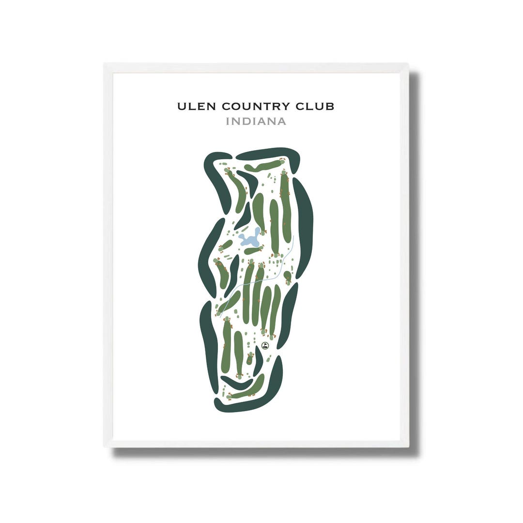 Ulen Country Club, Indiana Golf Course Map Canvas, Golf Map Wall Art ...