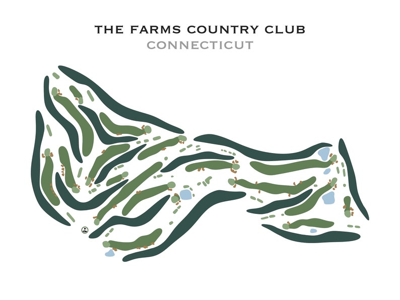 The Farms Country Club CT Golf Course Map Home Decor - Etsy