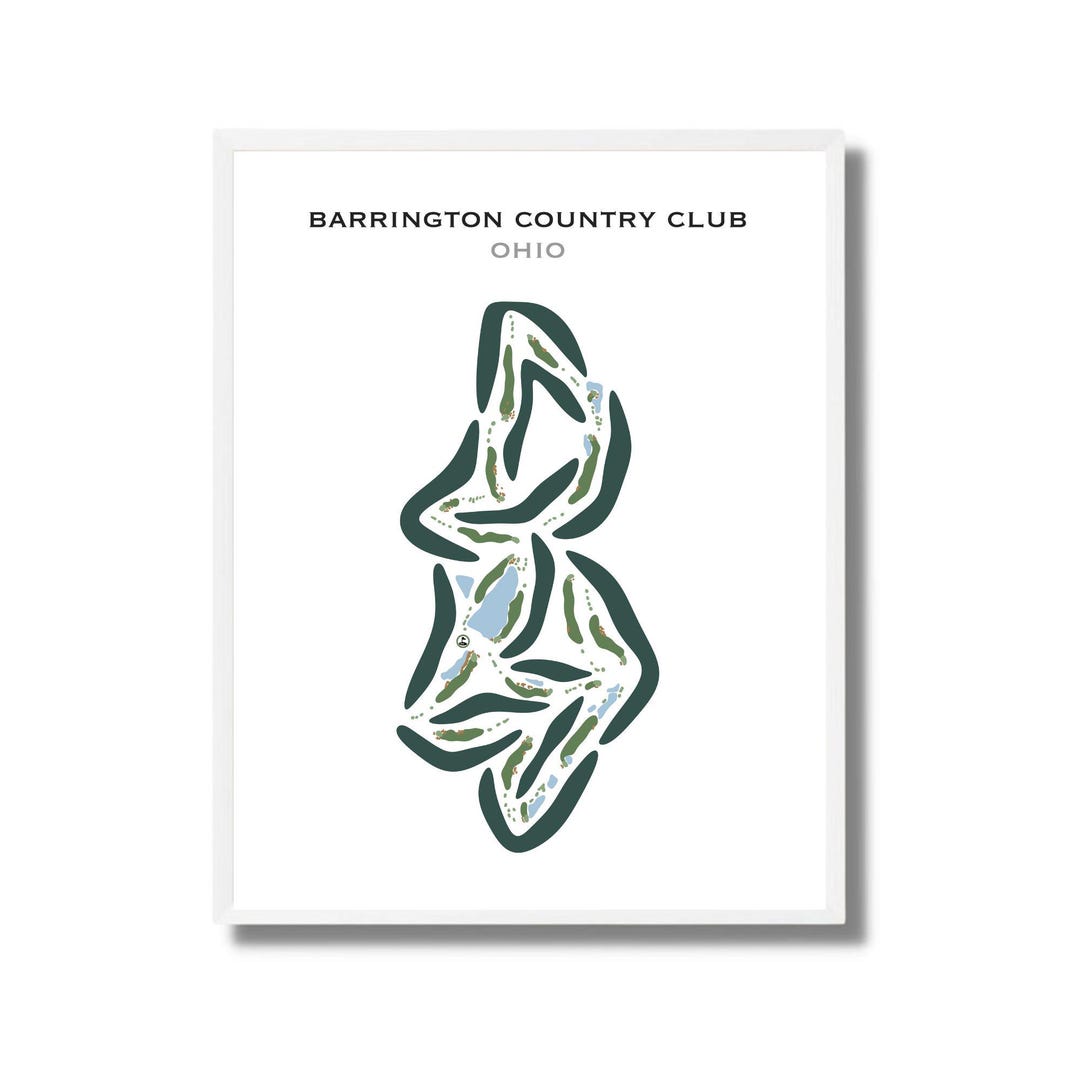 Barrington Golf Club Poster, Ohio Golf Course Canvas, Golf Map Wall Art ...