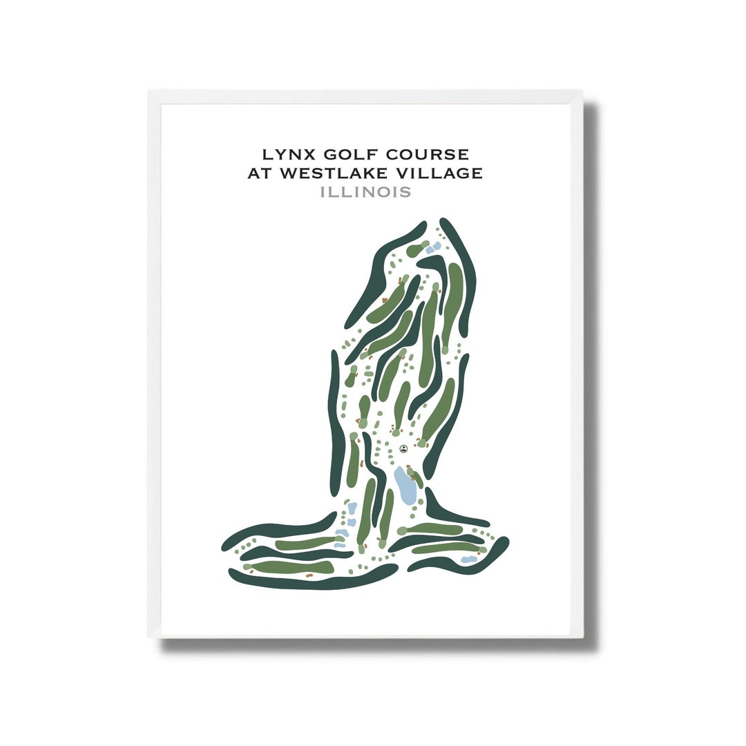 Golf Course Map Gifts, Lynx Golf Course at Westlake Village, IL Golfer ...