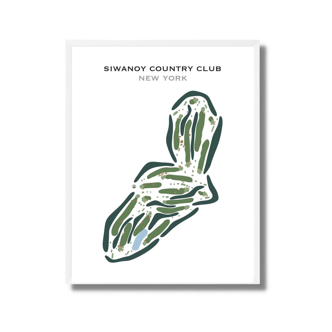 Siwanoy Country Club, NY |golf Course Map, Golf Map, Golfer Gift for ...