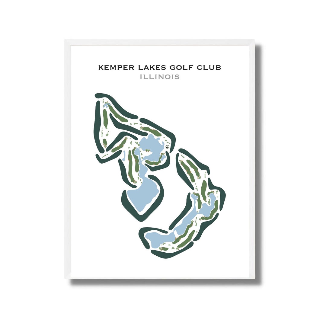 Kemper Lakes Golf Club, IL | Golf Course Map, Golf Map, Golfer Gift for ...
