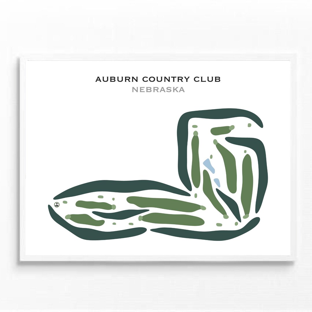 Auburn Country Club, NE | Golf Course Map, Golf Map, Golfer Gift for ...