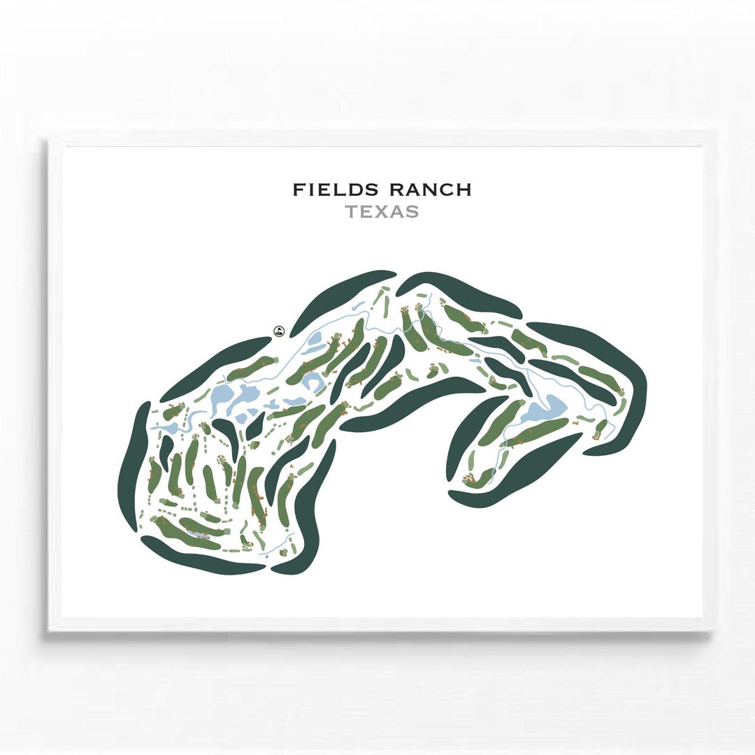 Fields Ranch, West & East Golf Courses, TX Golf Course Map Wall Art ...