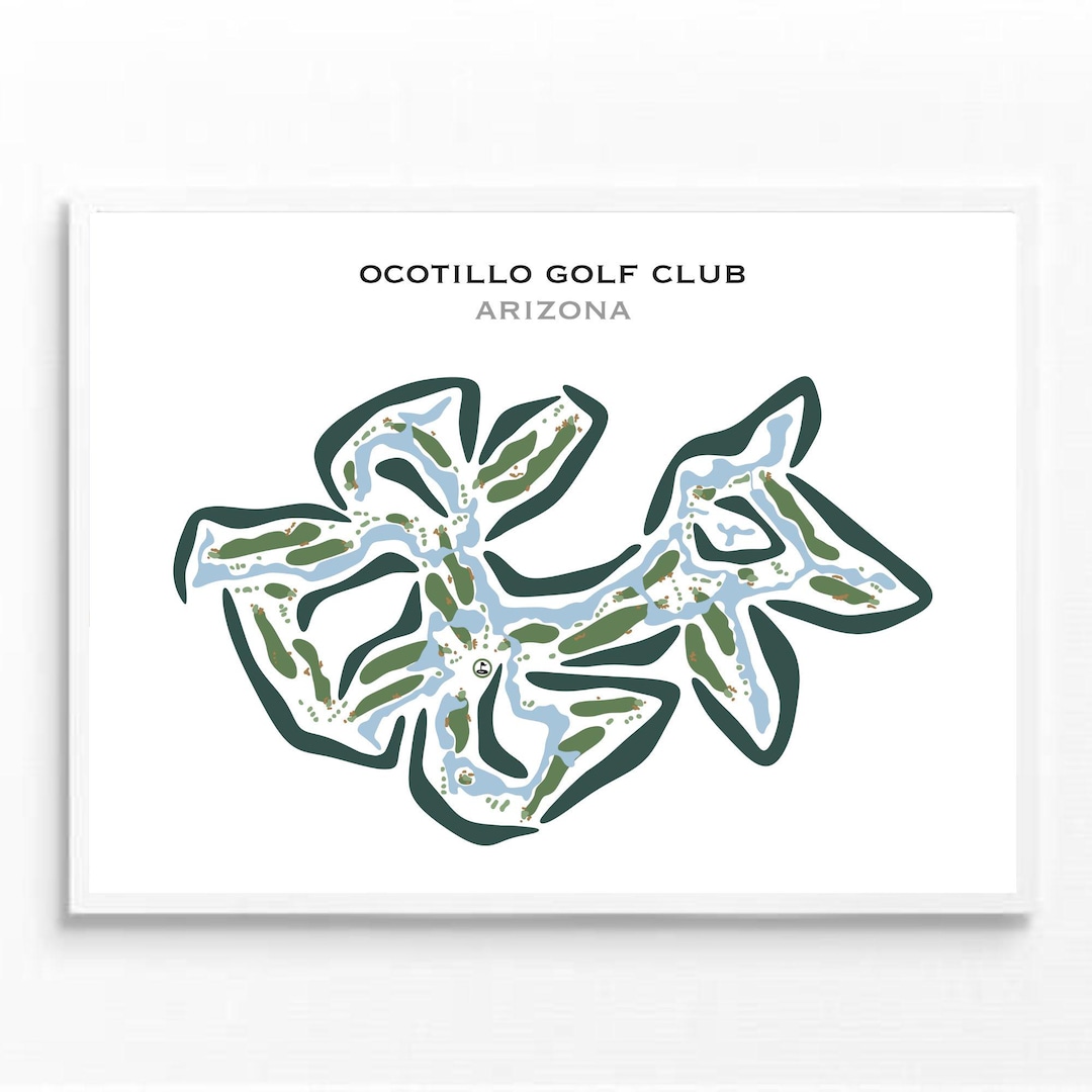 Ocotillo Golf Club, AZ | Golf Course Map, Golf Map, Golfer Gift for Him ...