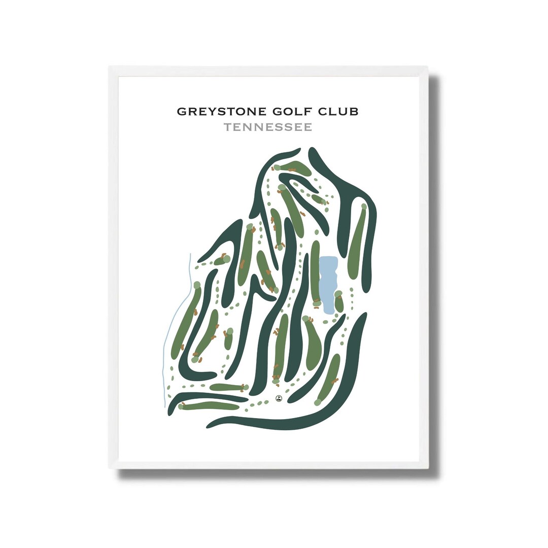 Greystone Golf Club, Tennessee | Golf Course Map, Golf Map, Golfer Gift ...