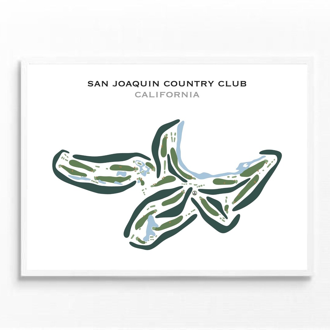 San Joaquin Country Club, CA | Golf Course Map, Golf Map, Golfer Gift ...