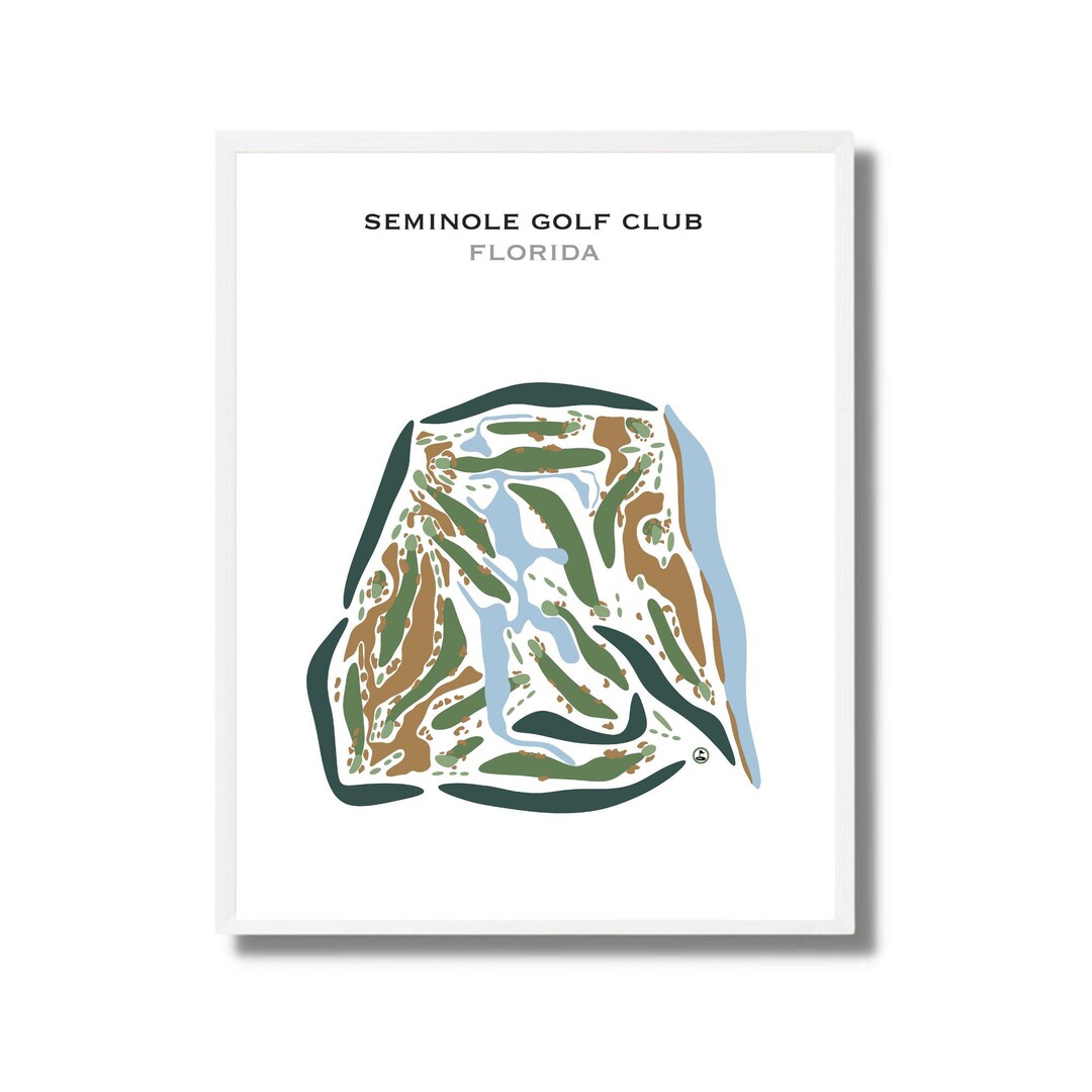 Seminole Golf Club, Florida | Golf Course Map, Golf Map, Golfer Gift ...