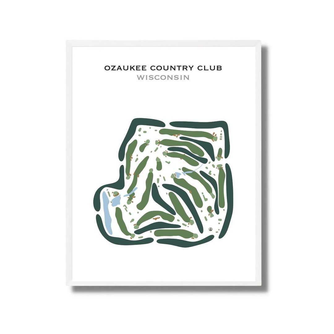 Ozaukee Country Club, WI | Golf Course Map, Golf Map, Golfer Gift for ...