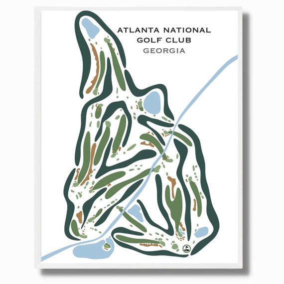 Atlanta National Golf Club Georgia Golf Course Map Golf Art - Etsy