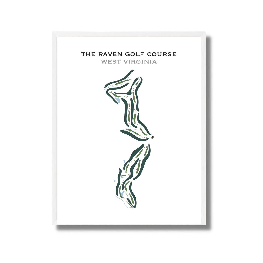The Raven Golf Course, WV | Golf Course Map, Golf Map, Golfer Gift for ...