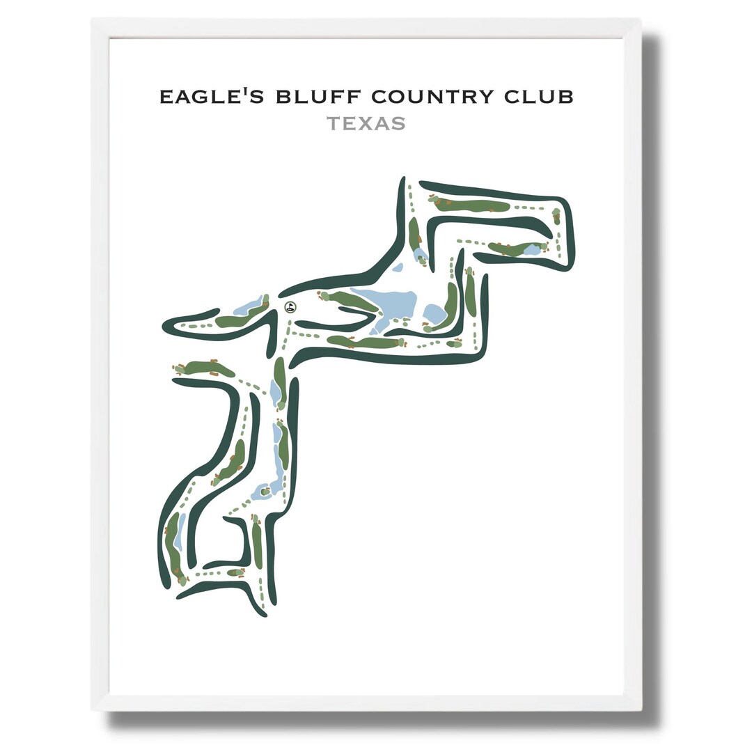 Golf Club Prints Eagle's Bluff Texas Golf Course Map - Etsy