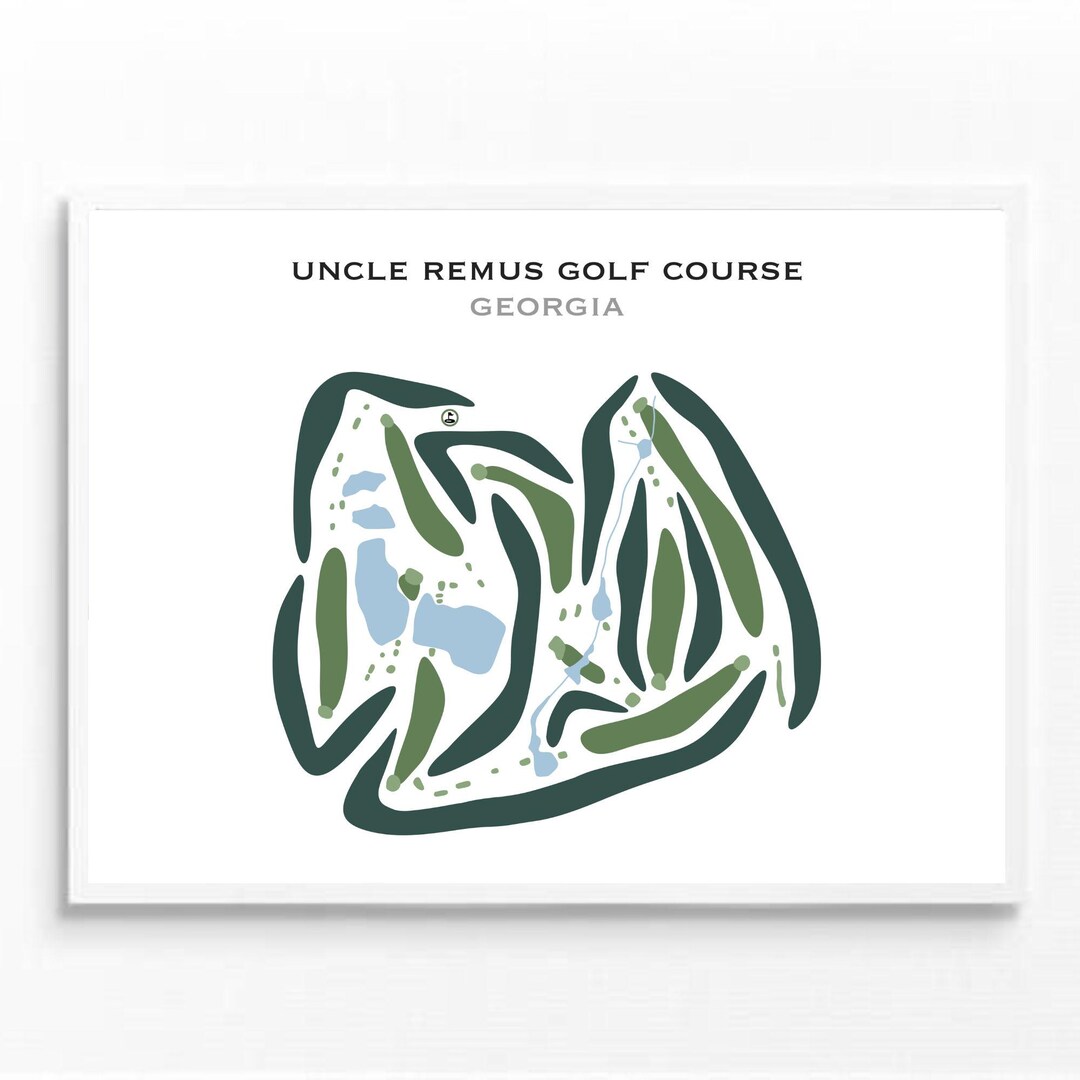 Uncle Remus Golf Course, GA Golf Course Map Canvas Art, Golf Gifts for ...