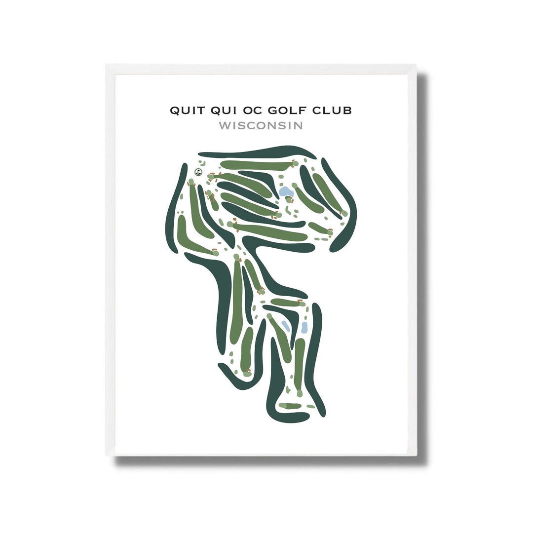 Quit Qui Oc Golf Club, WI | Golf Course Map, Golf Map, Golfer Gift for ...