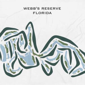 Webb's Reserve, Florida | Golf Course Map, Golf Map, Golfer Gift for ...