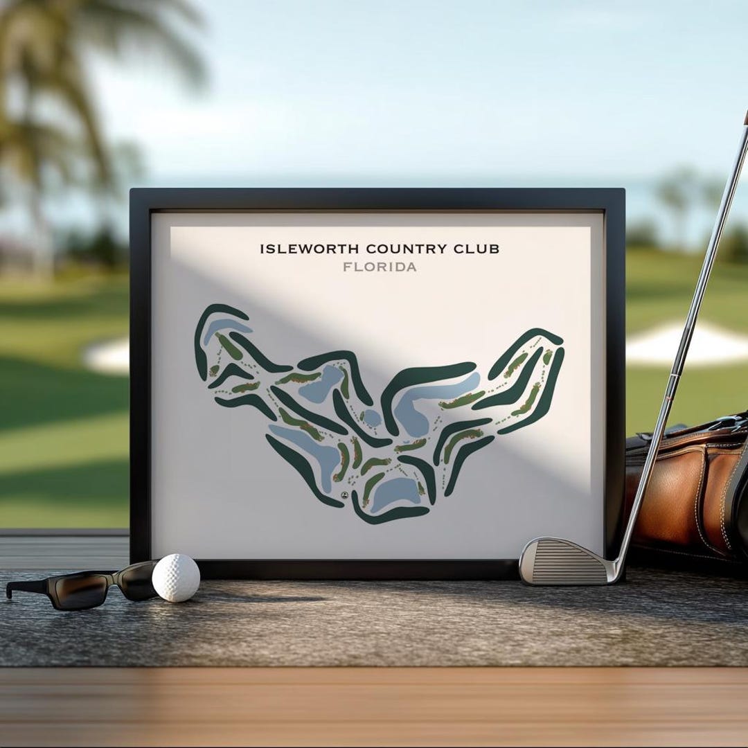 Isleworth Country Club, FL | Golf Course Map, Golf Map, Golfer Gift for ...