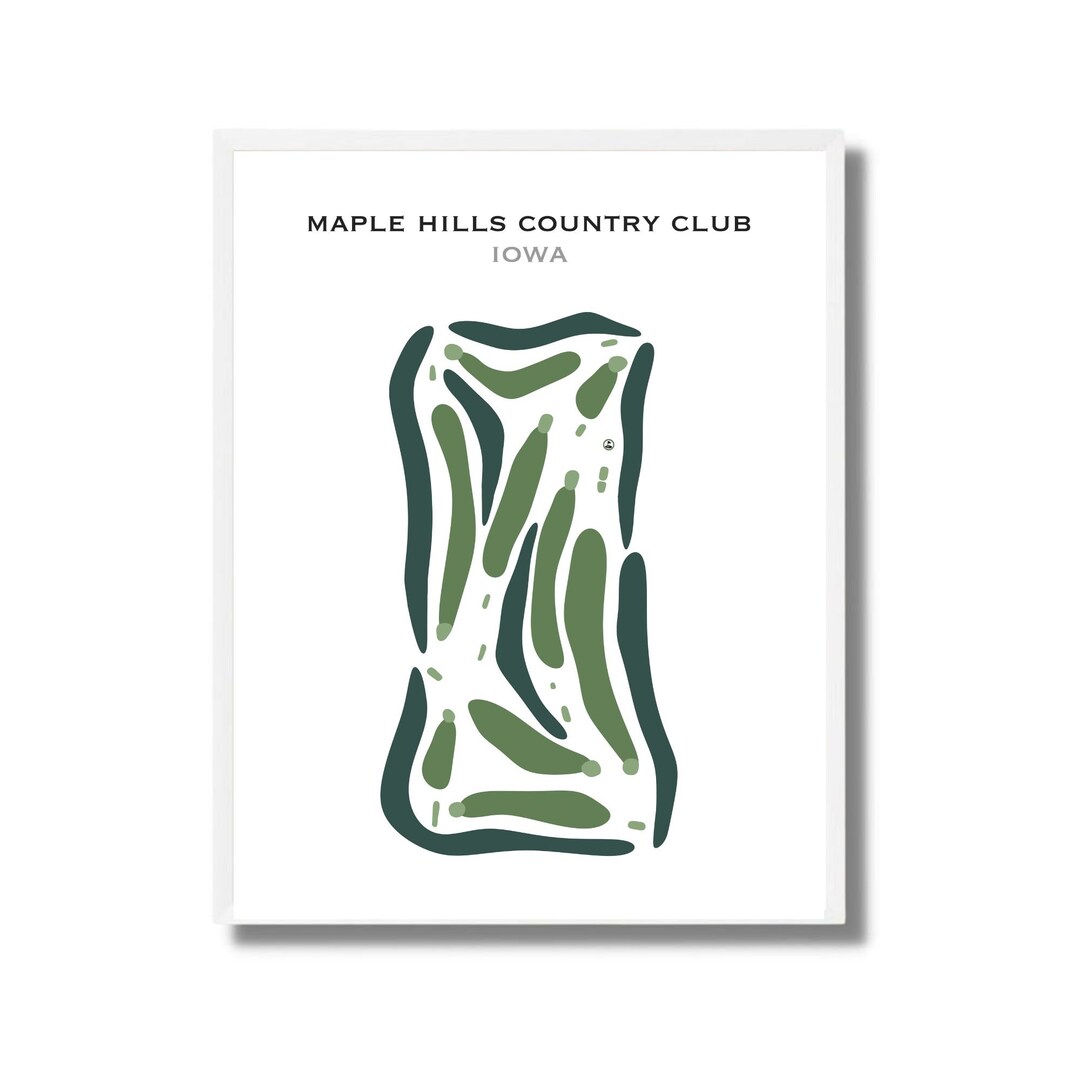 Maple Hills Country Club, IA | Golf Course Map, Golf Map, Golfer Gift ...