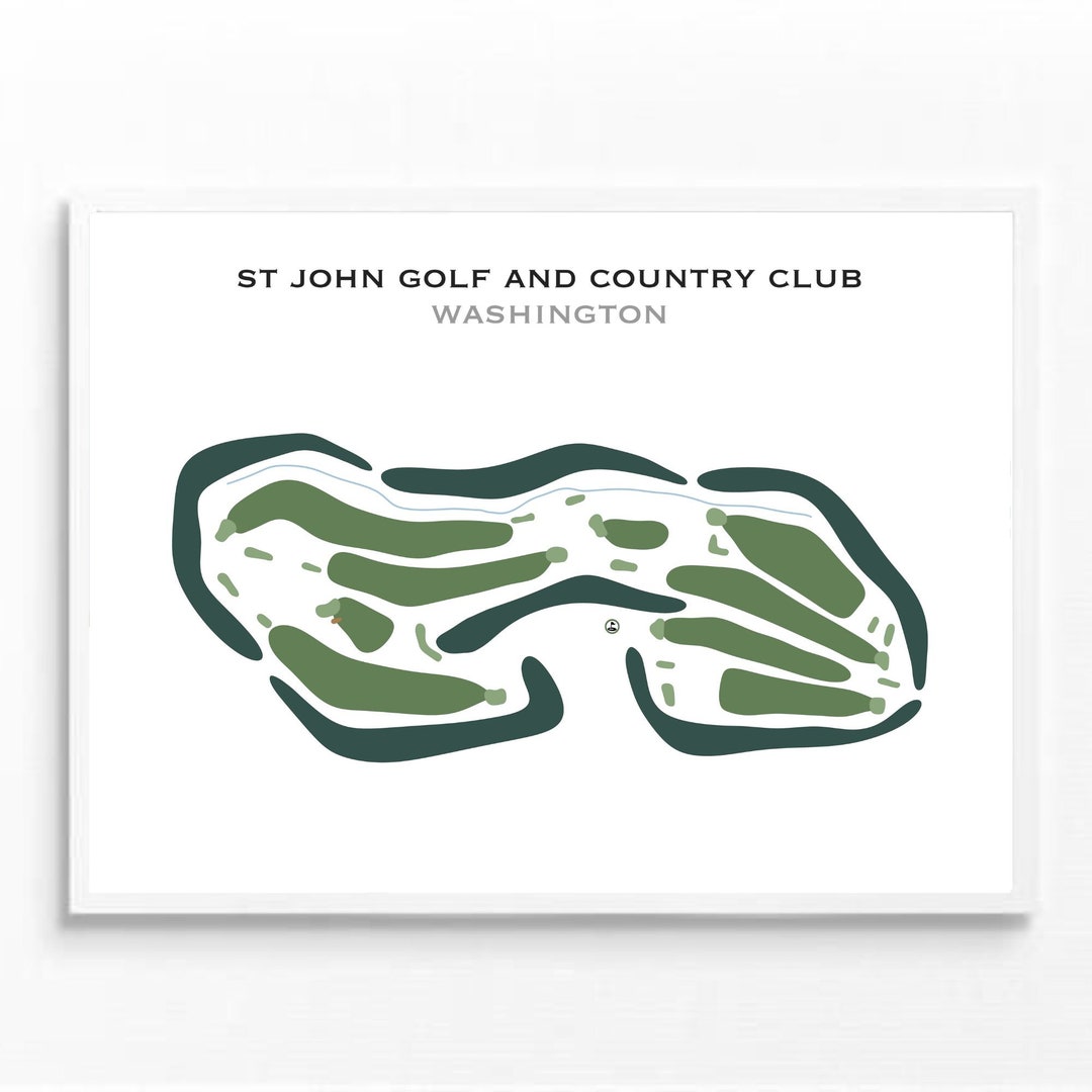 St. John Golf & Country Club, WA | Golf Course Map, Decor, Golfer Gift ...