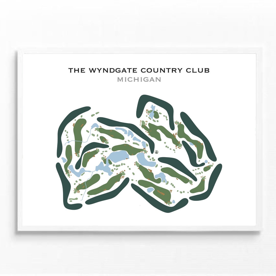 The Wyndgate Country Club, MI | Golf Course Map, Golf Map, Golfer Gift ...