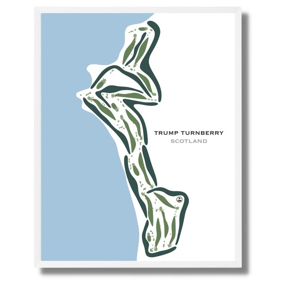 Trump Turnberry Scotland Golf Course Map Golf Gifts for - Etsy