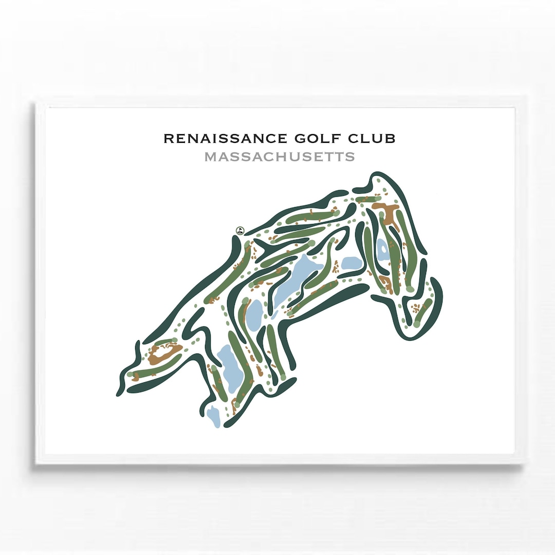 Renaissance Golf Club, MA | Golf Course Map, Golf Map, Golfer Gift for ...
