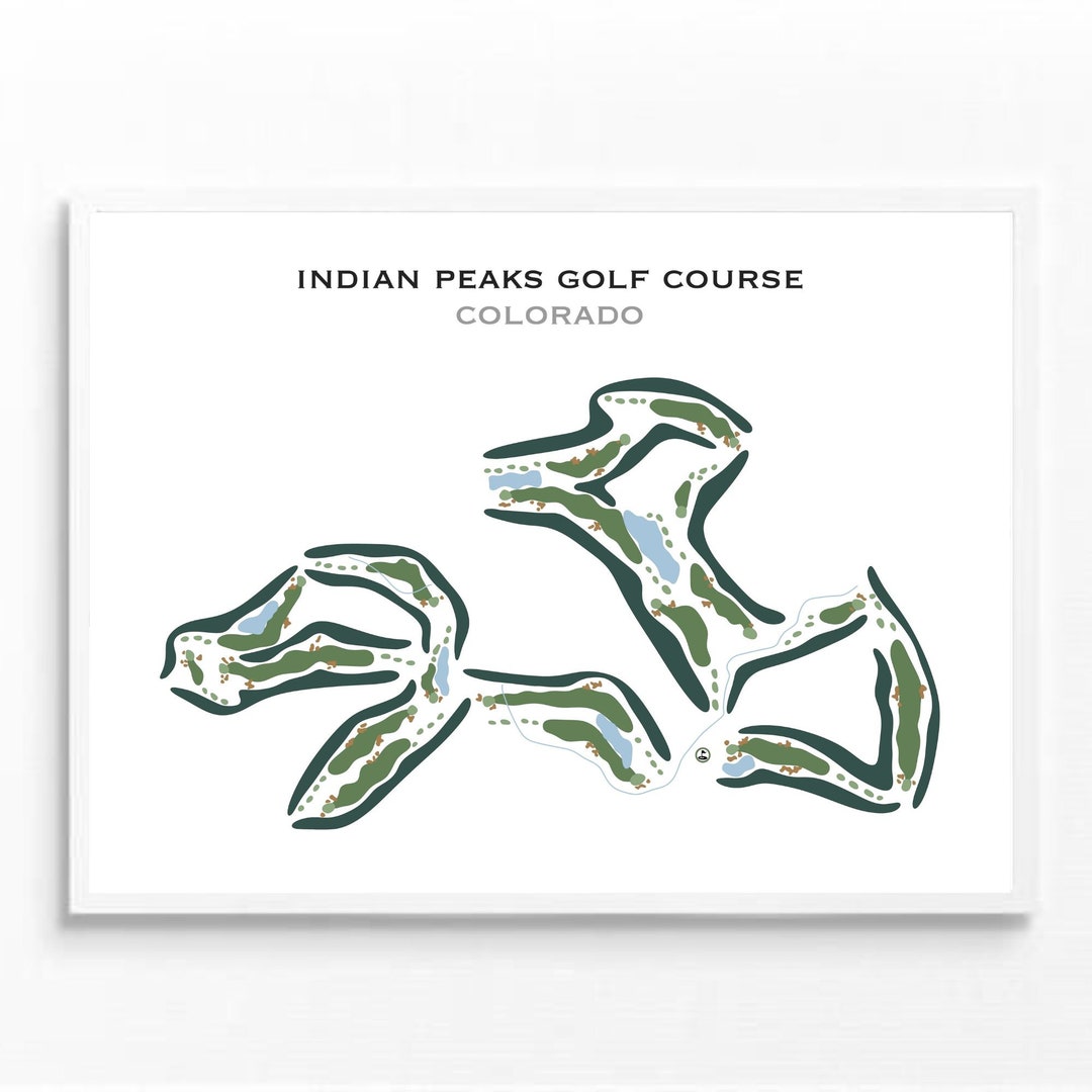 Indian Peaks Golf Course, CO | Golf Course Map, Golf Map, Golfer Gift ...
