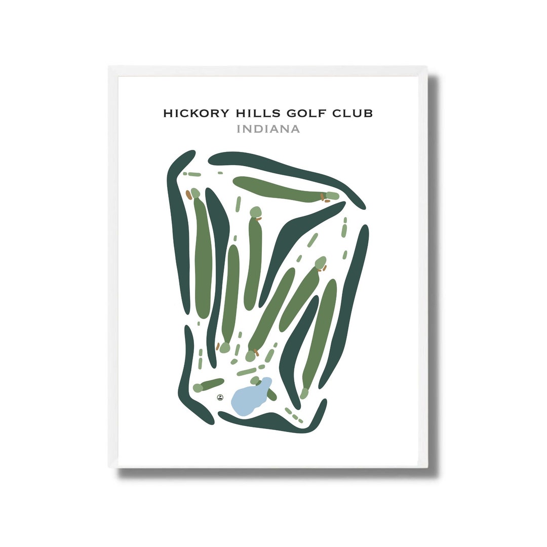 Hickory Hills Golf Club, IN Golf Course Map Wall Art, Golf Gifts for ...