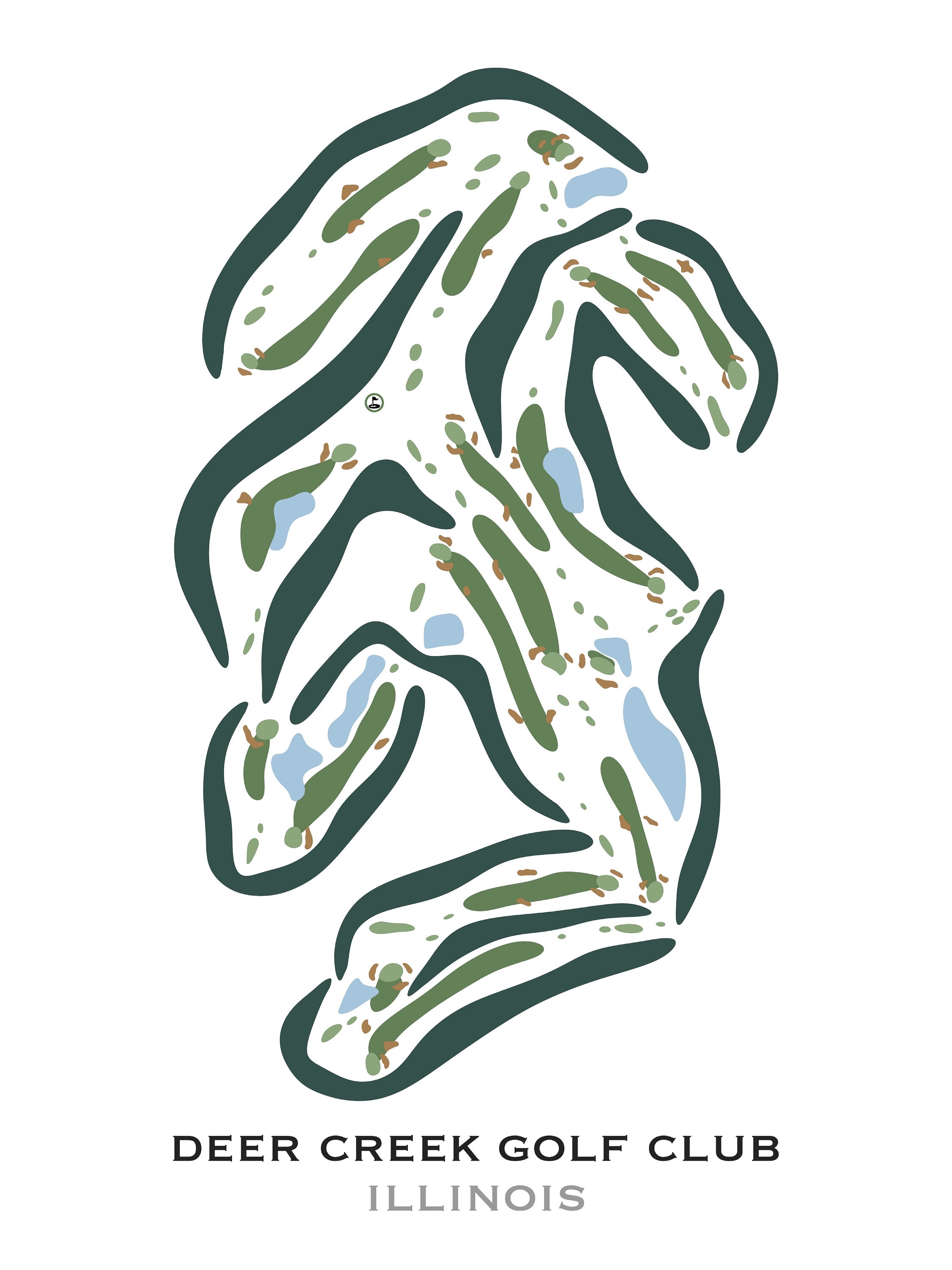 Deer Creek Golf Club IL Golf Course Map Home Decor Golfer - Etsy