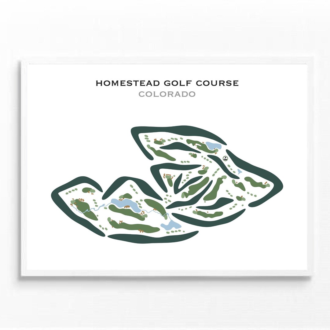 Homestead Golf Course, CO | Golf Course Map, Golf Map, Golfer Gift for ...