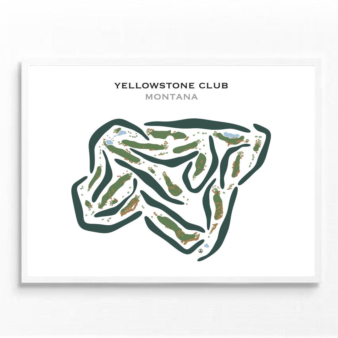 Yellowstone Club, Montana | Golf Course Map, Golf Map, Golfer Gift for ...