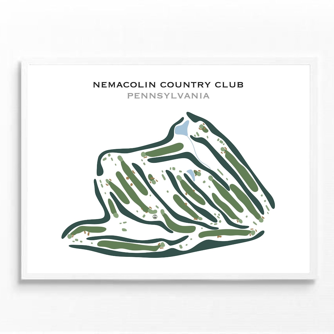 Nemacolin Country Club, PA | Golf Course Map, Golf Map, Golfer Gift for ...