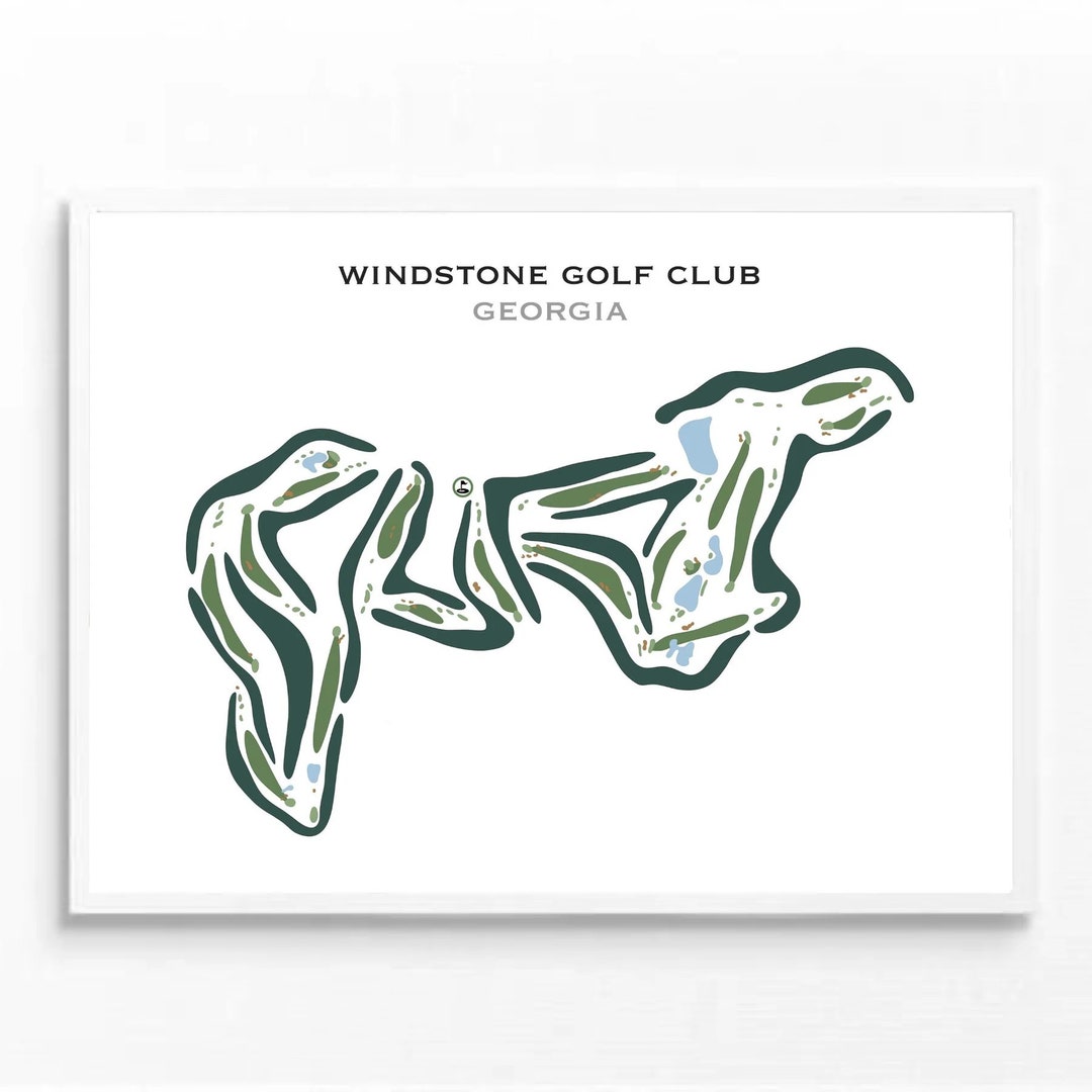 Windstone Golf Club, Georgia, Golf Course Map, Golf Art Prints, Golf ...