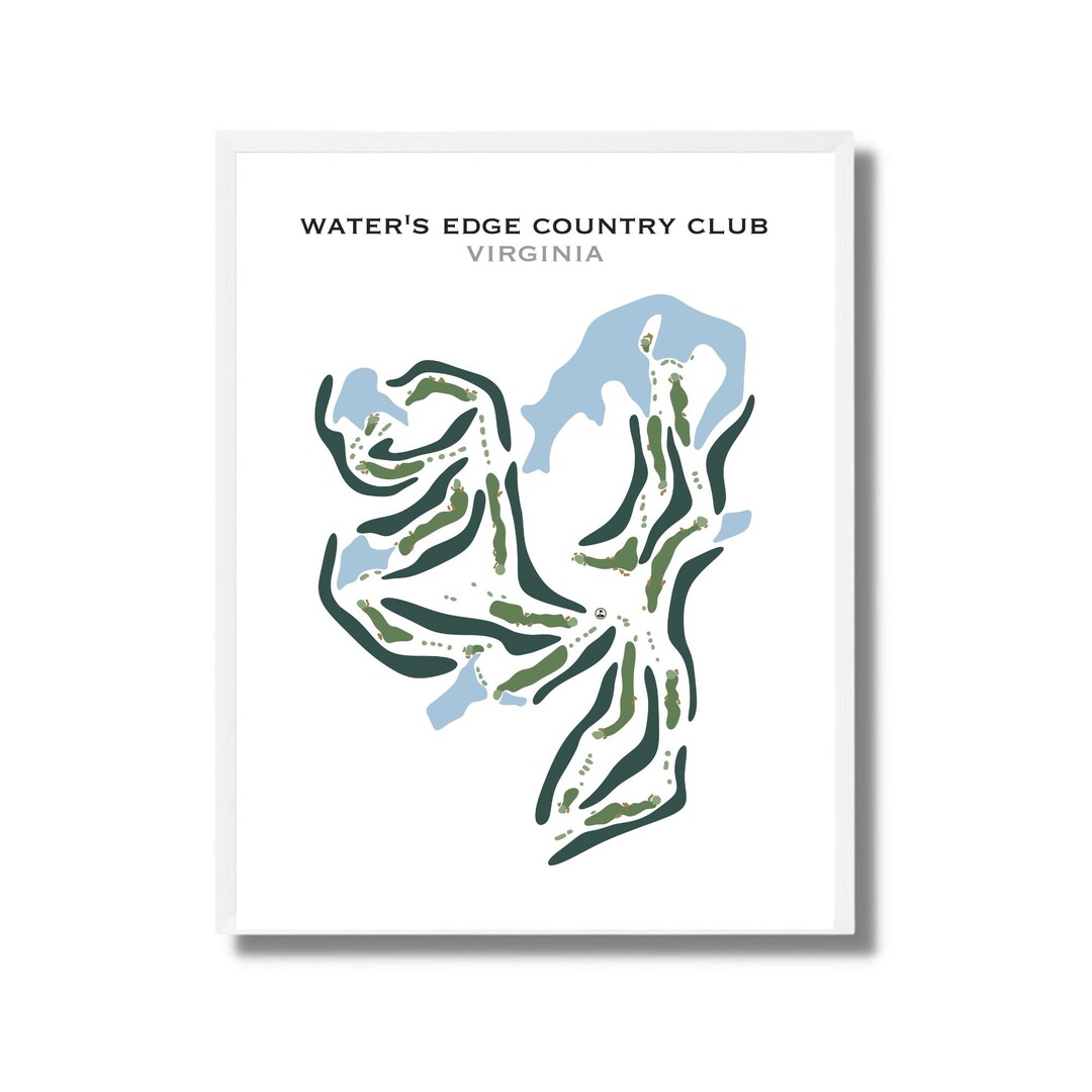Water's Edge Country Club, VA | Golf Course Map, Golf Map, Golfer Gift ...