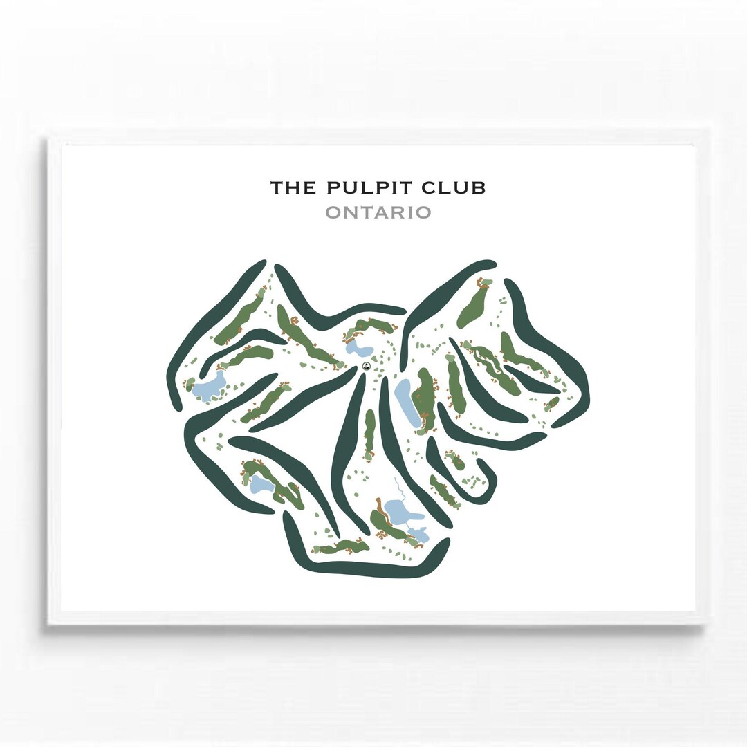 The Pulpit Club, Ontario, Canada | Golf Course Map, Decor, Golfer Gift ...