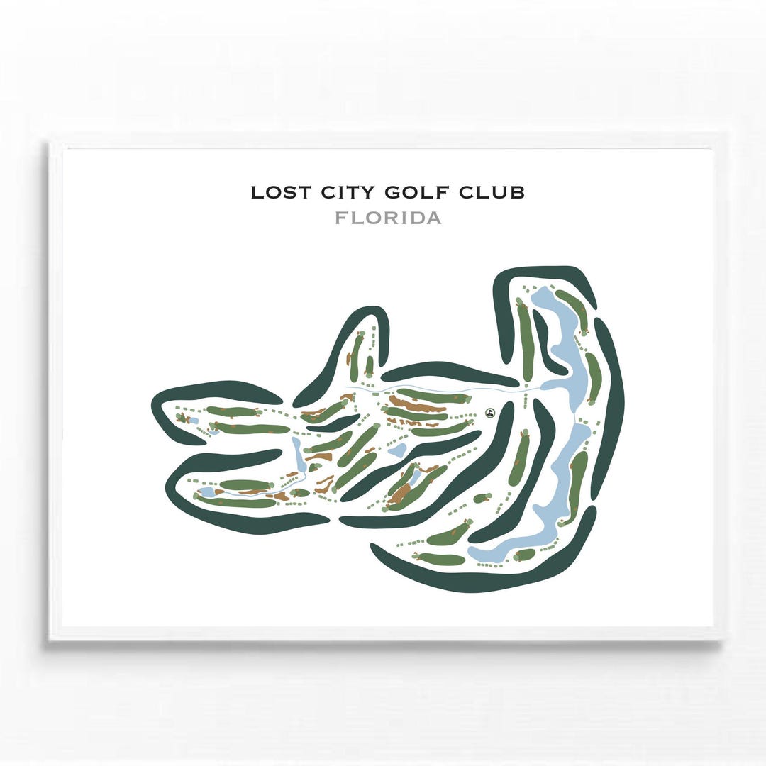 Lost City Golf Club, FL | Golf Course Map, Golf Map, Golfer Gift for ...